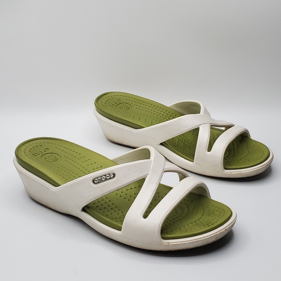 CROCS | Shoes | Crocs Aleigh Wedge Sandals Size 5 | Poshmark